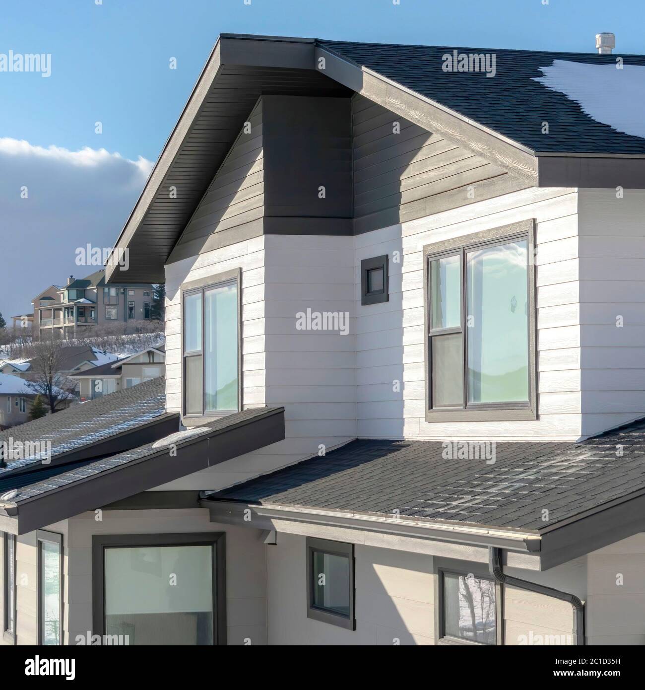 Square crop Homes with wooden wall siding at the residential community ...