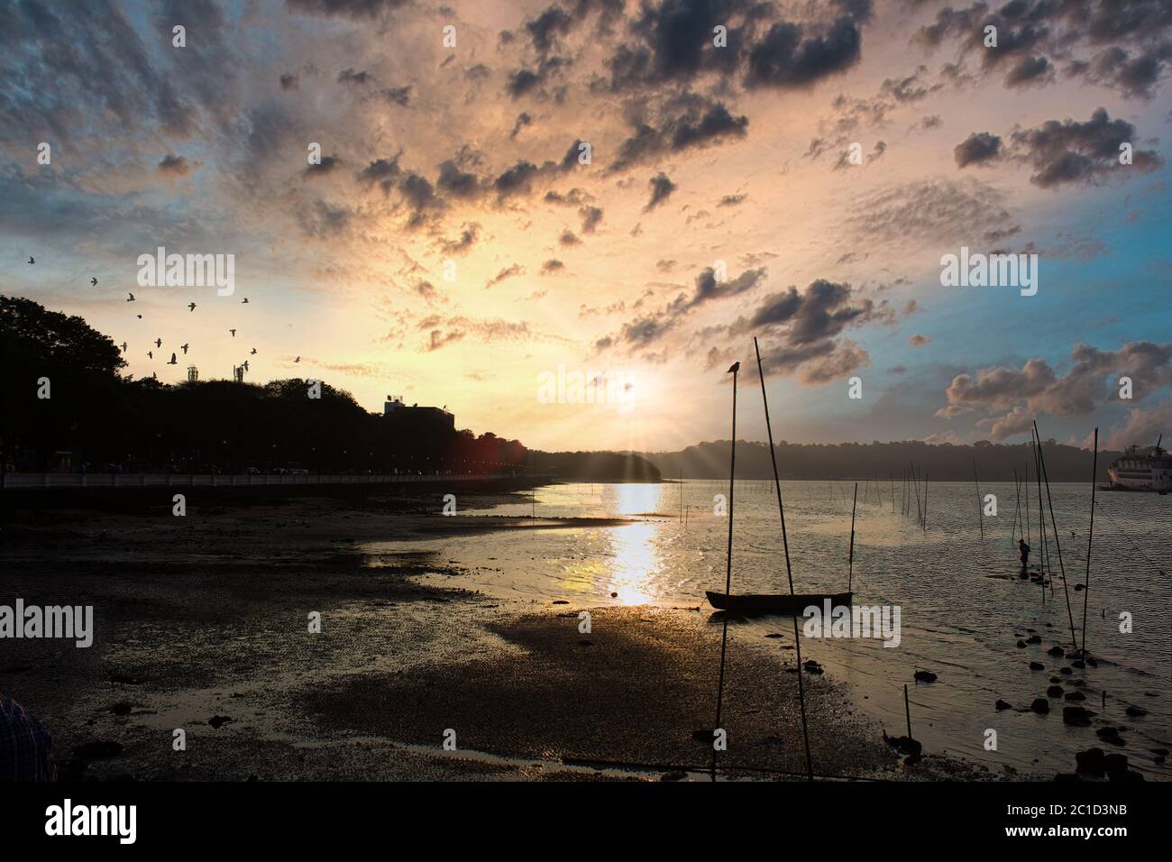 Captured a beach sunset scene in Goa, India Stock Photo - Alamy