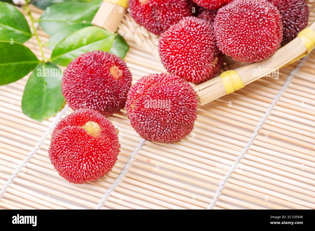 red and ripe waxberry under white background Stock Photo - Alamy