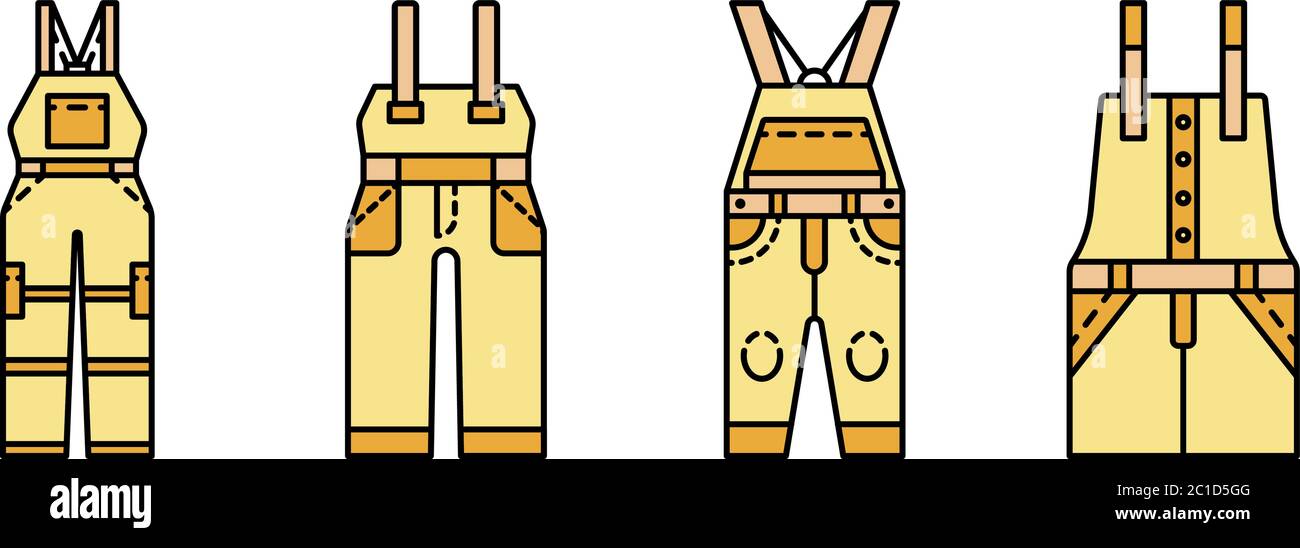 Overalls icon set line color vector Stock Vector Image & Art - Alamy Overalls icon set line color vector Stock Vector Image & Art - Alamy