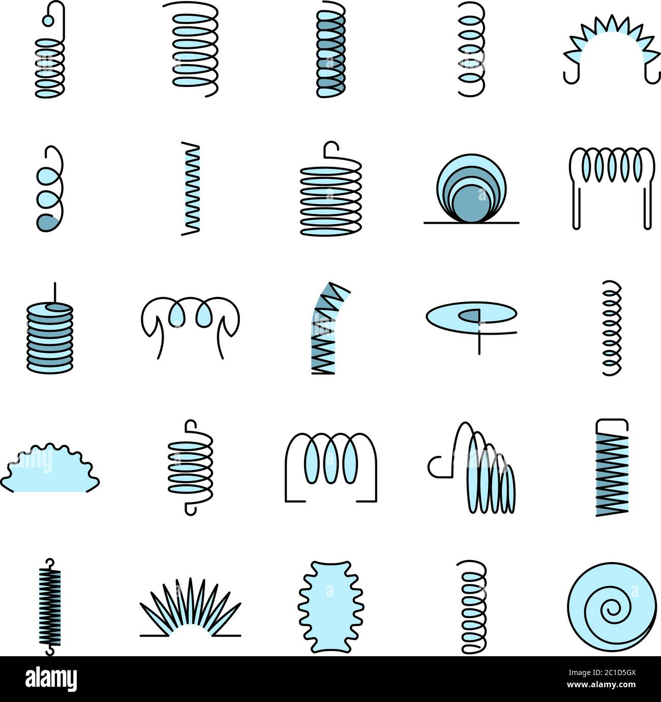 Coil icon set line color vector Stock Vector Image & Art - Alamy