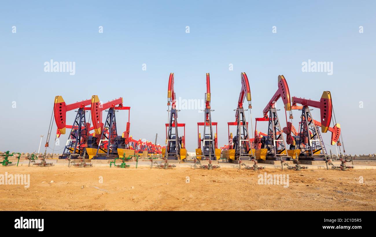 oilfield with pump units Stock Photo - Alamy