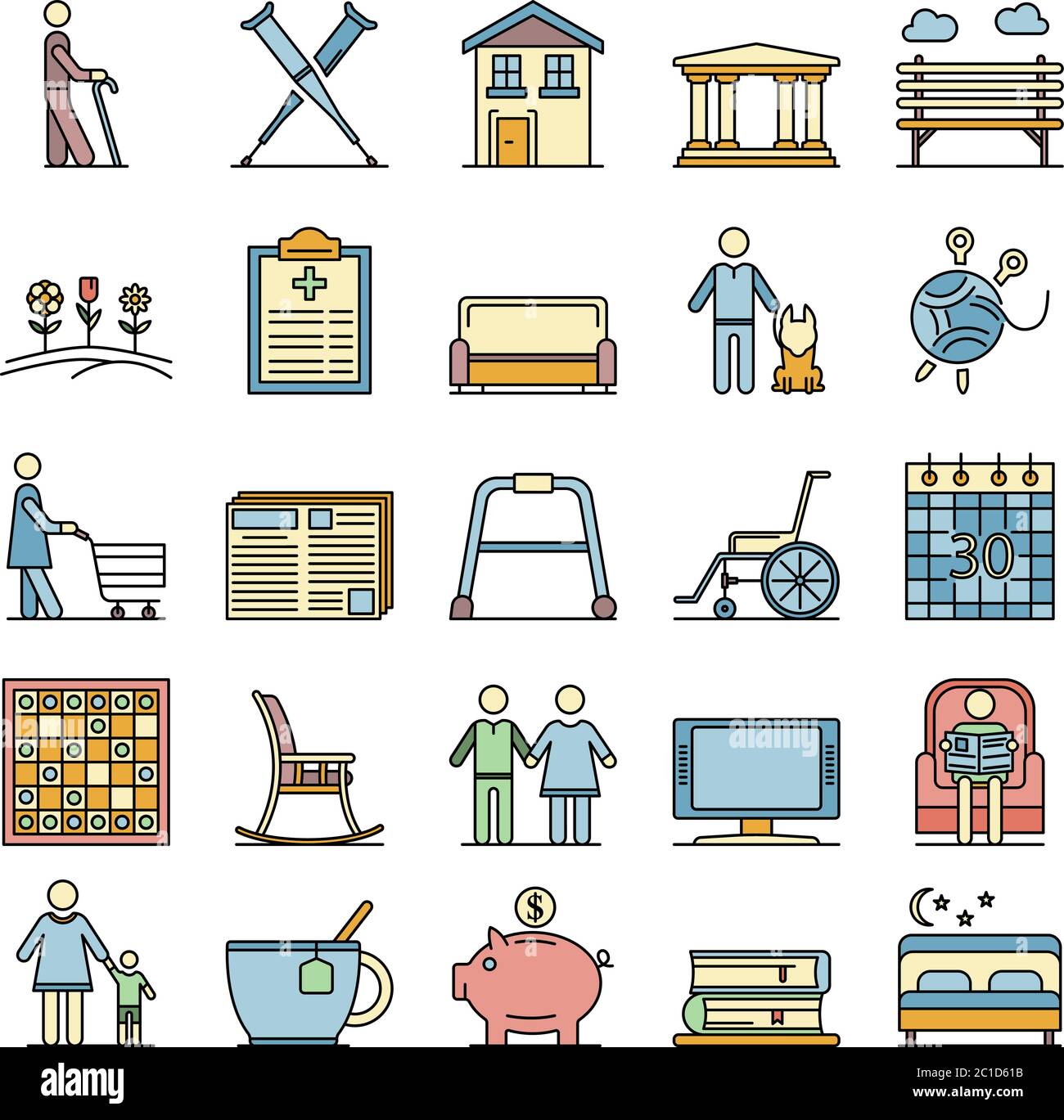Pension icon set line color vector Stock Vector Image & Art - Alamy Pension icon set line color vector Stock Vector Image & Art - Alamy