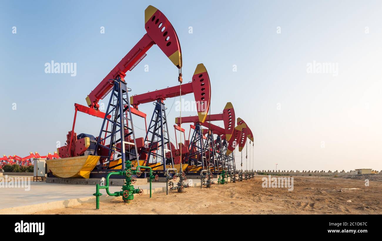 oilfield with pump units Stock Photo - Alamy