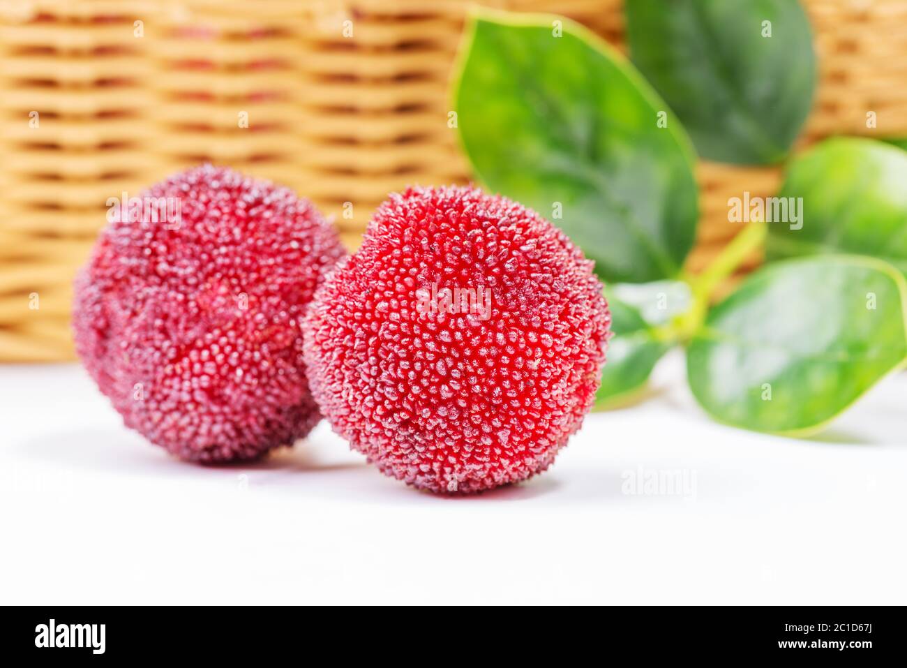 red and ripe waxberry under white background Stock Photo - Alamy