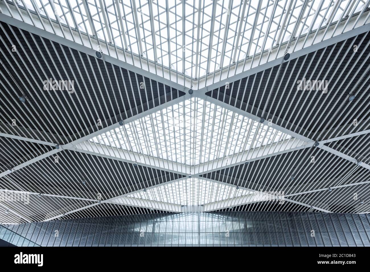 empty hall with glass wall Stock Photo - Alamy
