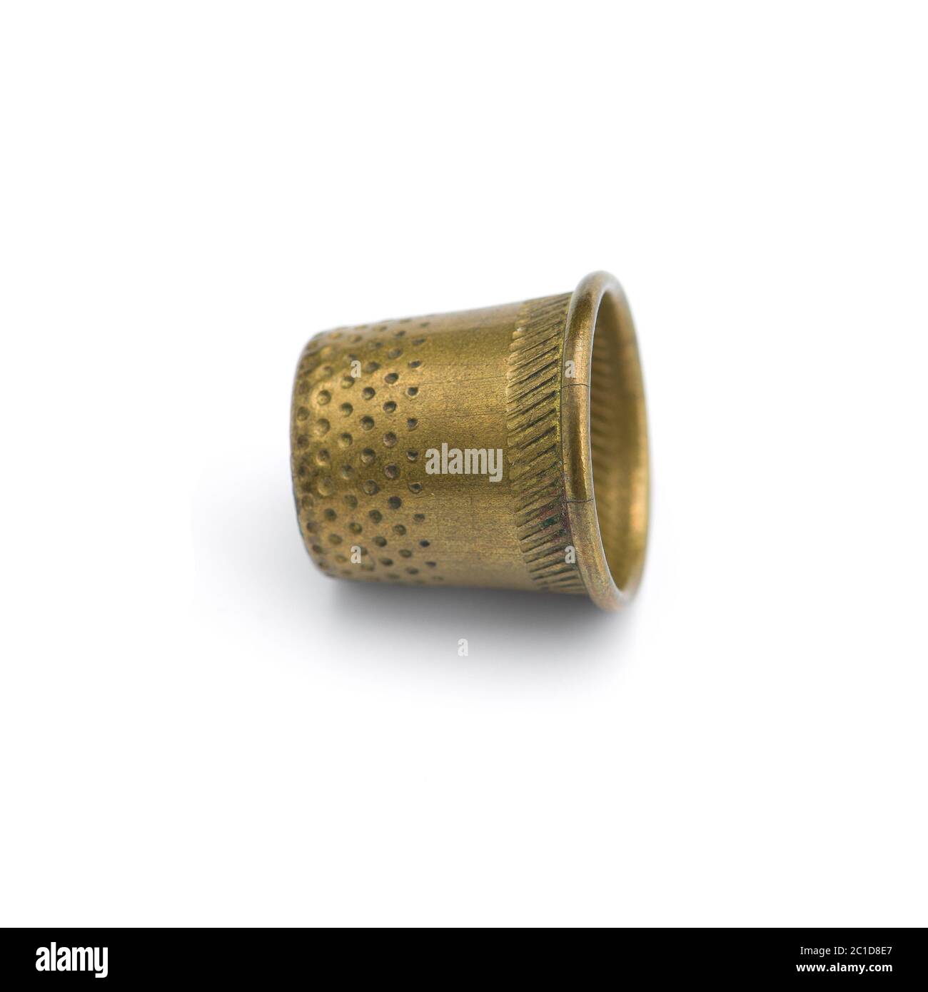 Old copper thimble close-up isolated on white background Stock Photo ...