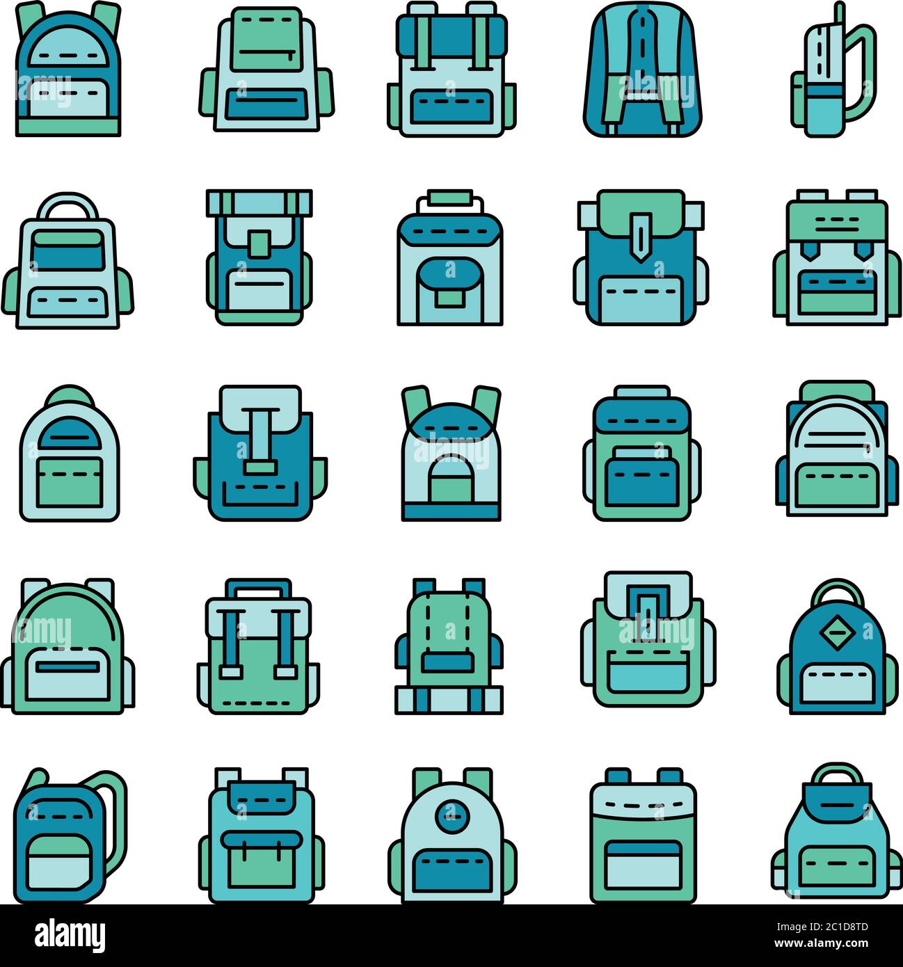 Child rucksack back view Stock Vector Images - Alamy