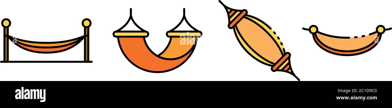 Hammock icons set line color vector Stock Vector Image & Art - Alamy
