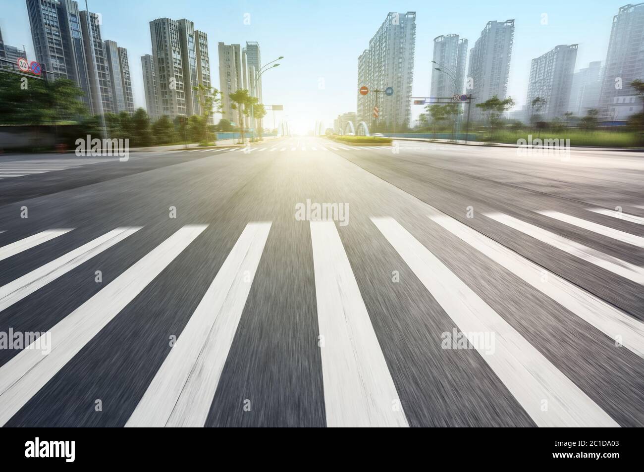 Zebra crossing in the modern city Stock Photo - Alamy