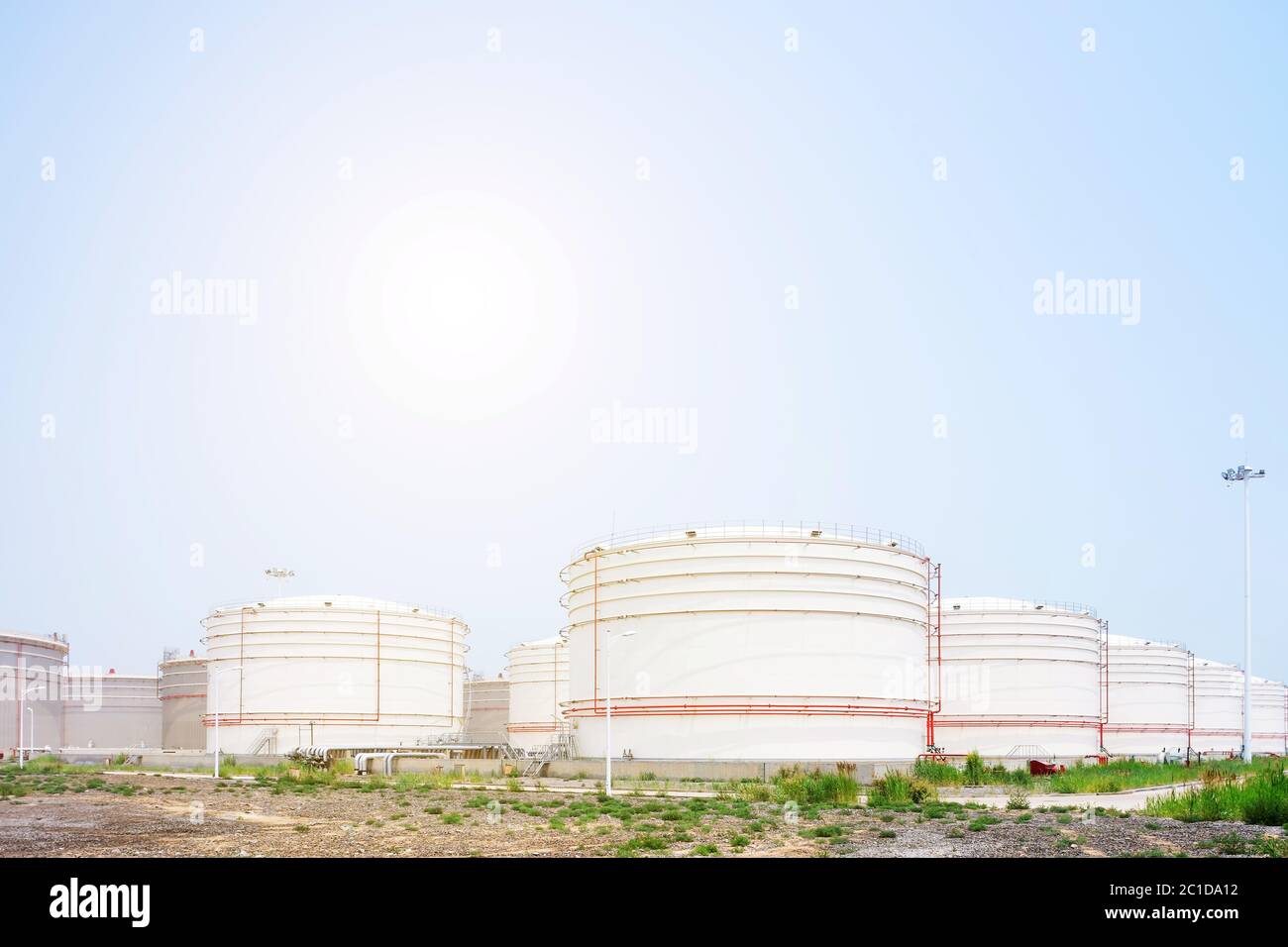 view of oil depot, containers in Stock Photo - Alamy