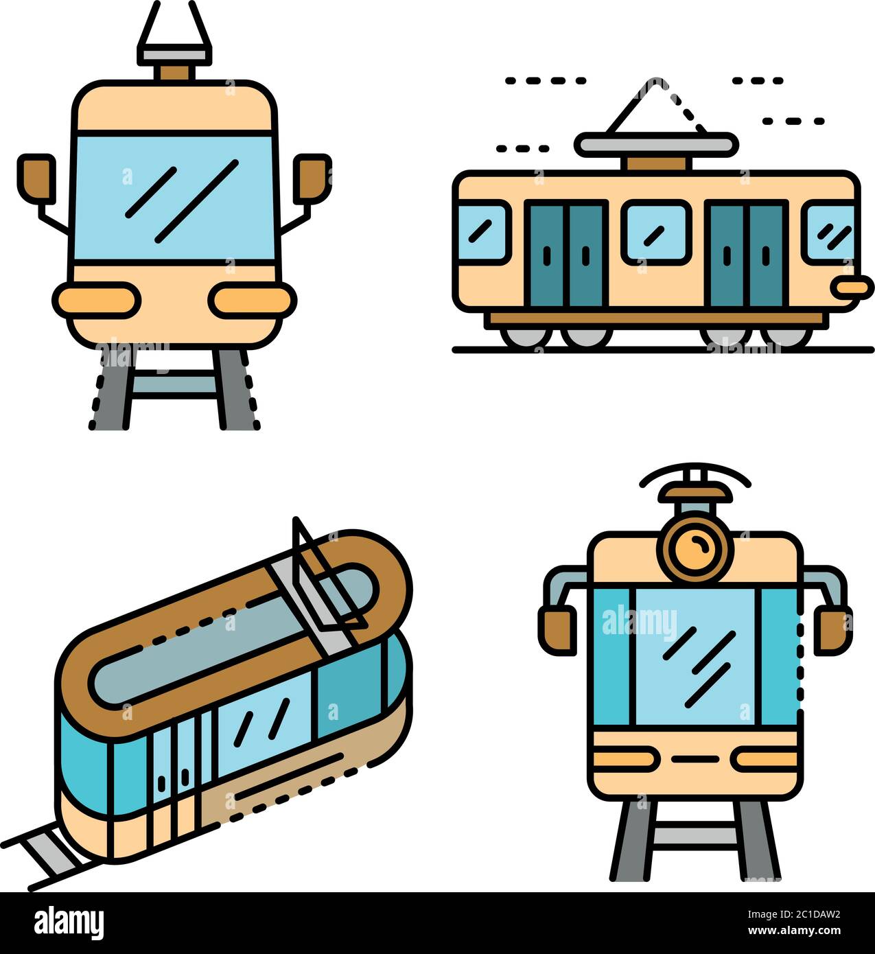 Old trolley bus Stock Vector Images - Alamy