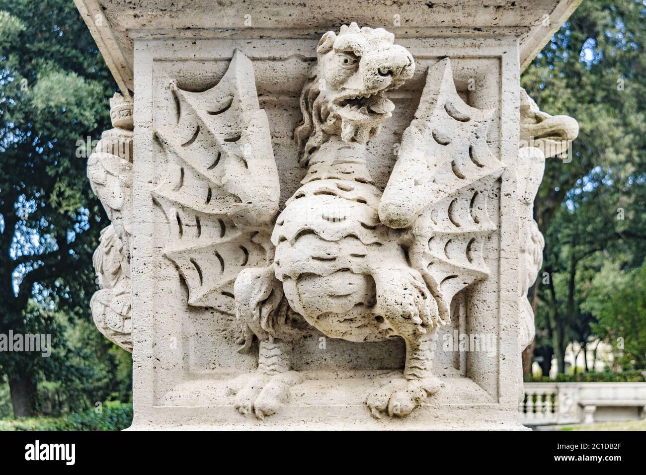 Dragon Sculpture, Villa Borghese, Rome, Italy Stock Photo - Alamy
