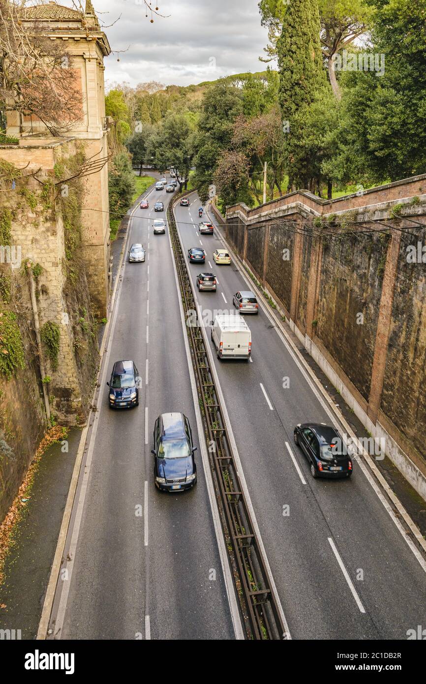 Rome Avenue Crossing Villa Borghese Park, Rome, Italy Stock Photo - Alamy