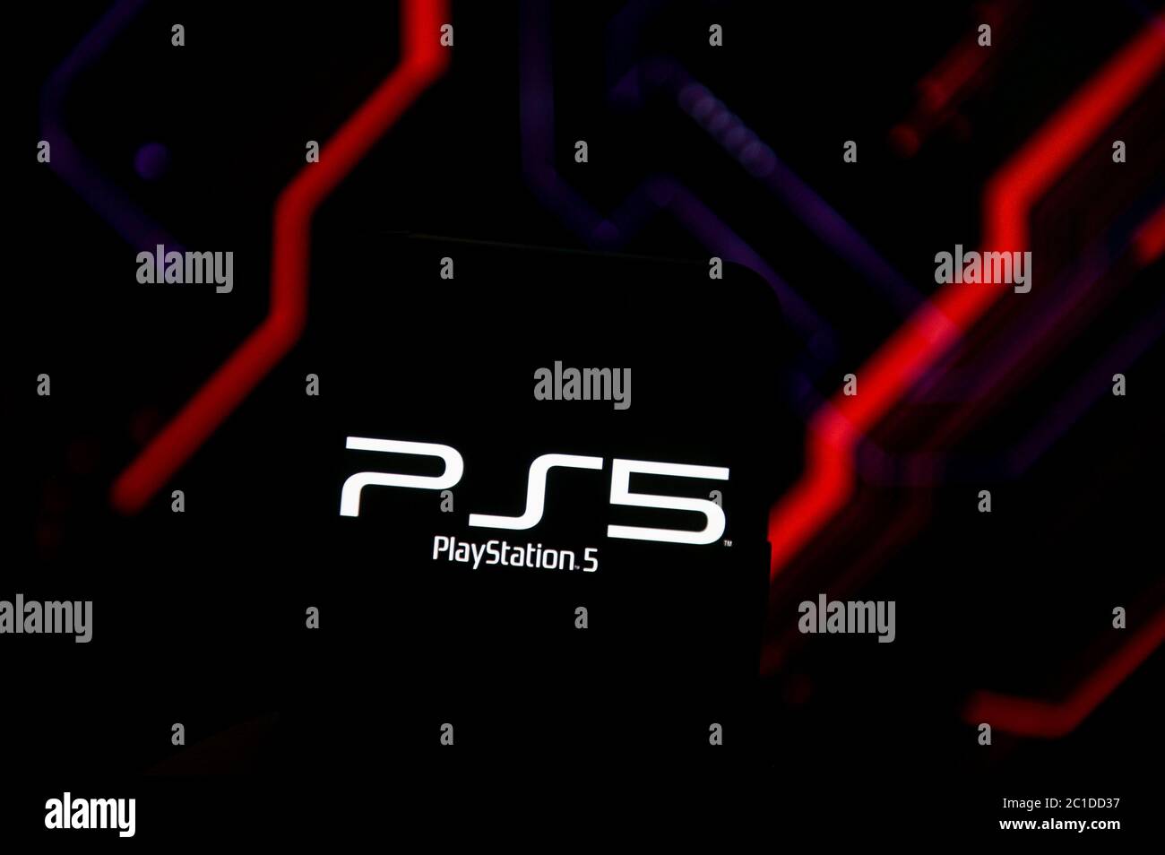 In this photo illustration a PlayStation 5 logo seen displayed on a ...
