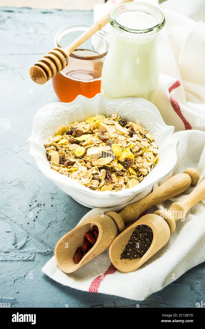 Healthy breakfast concept Stock Photo - Alamy