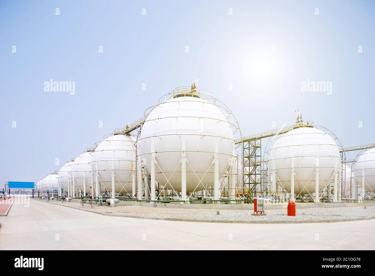 view of oil depot, containers in Stock Photo - Alamy