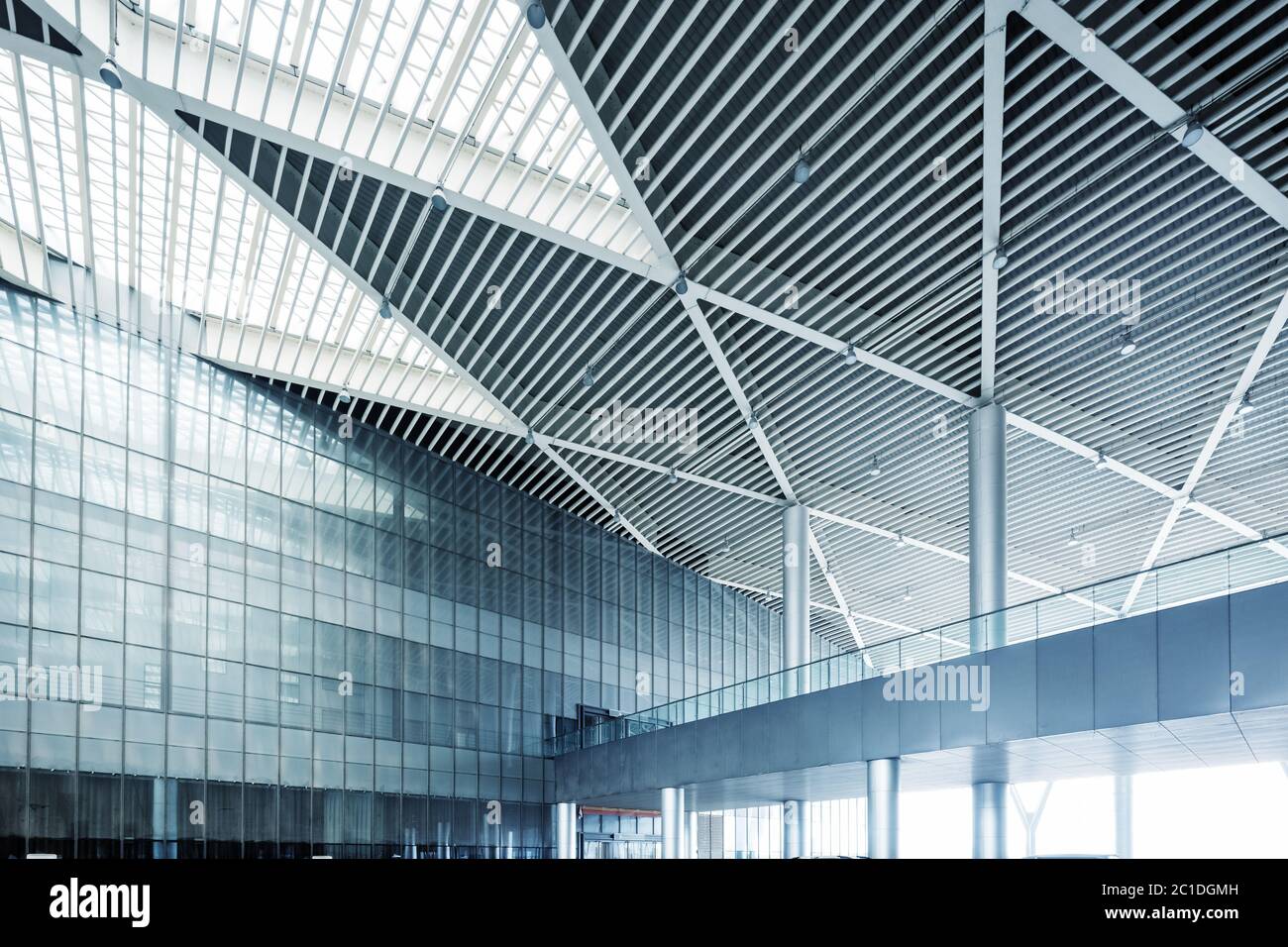 empty hall with glass wall Stock Photo - Alamy