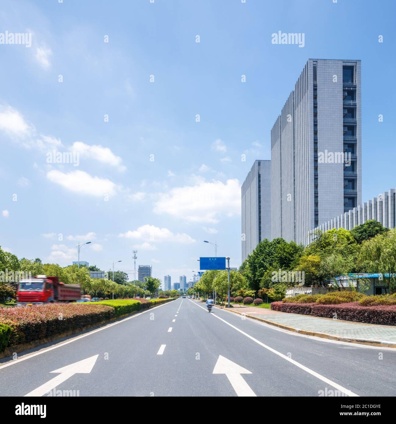 modern office building with empty street infront Stock Photo - Alamy