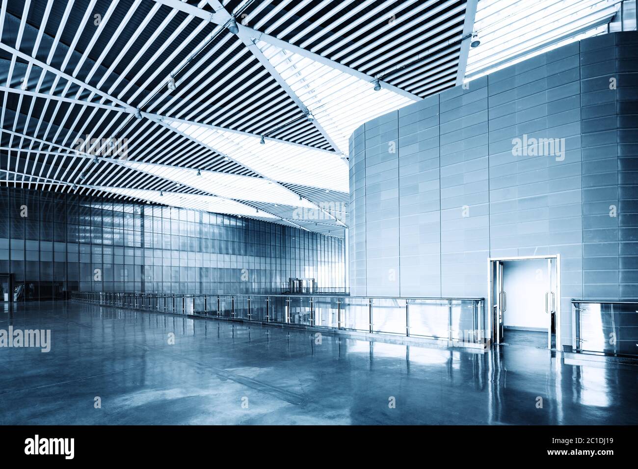 modern business hall interior with glass wall Stock Photo - Alamy