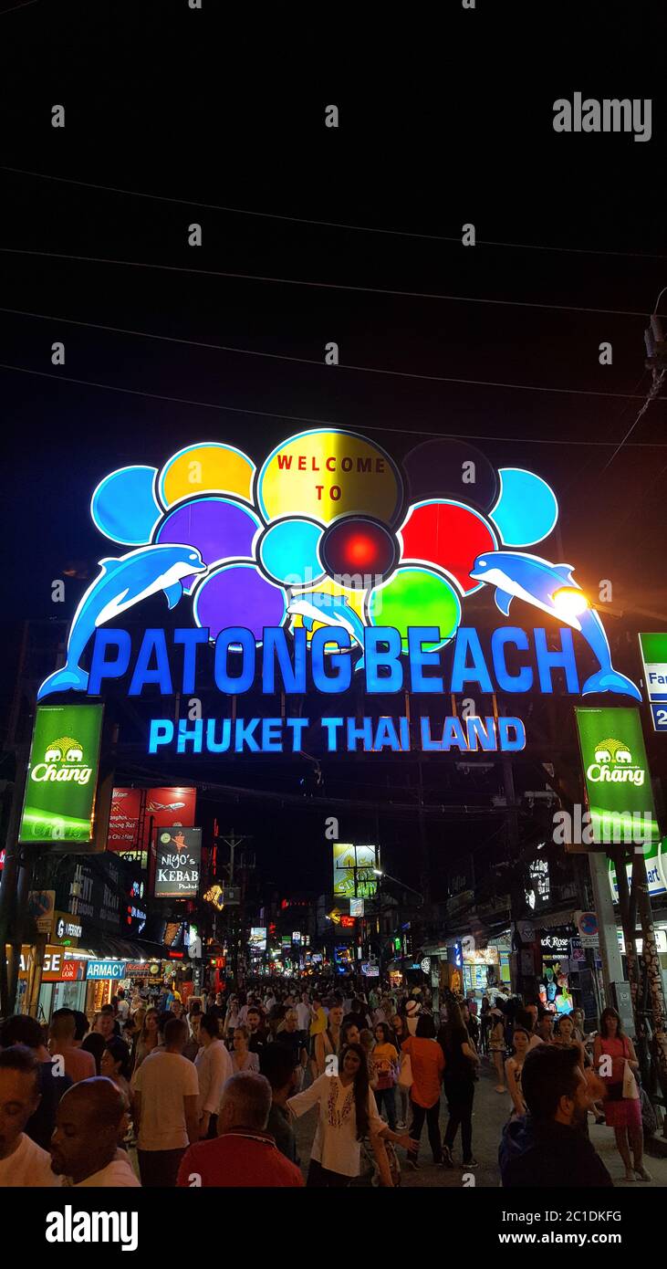 Entrance Of Bangla Road Walking Street At Night, Patong Phuket ...