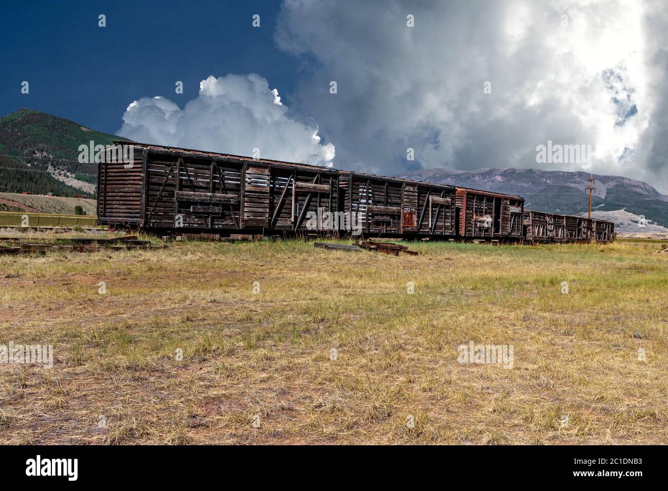 Old abandoned railway cars near Creede Colorado Stock Photo - Alamy