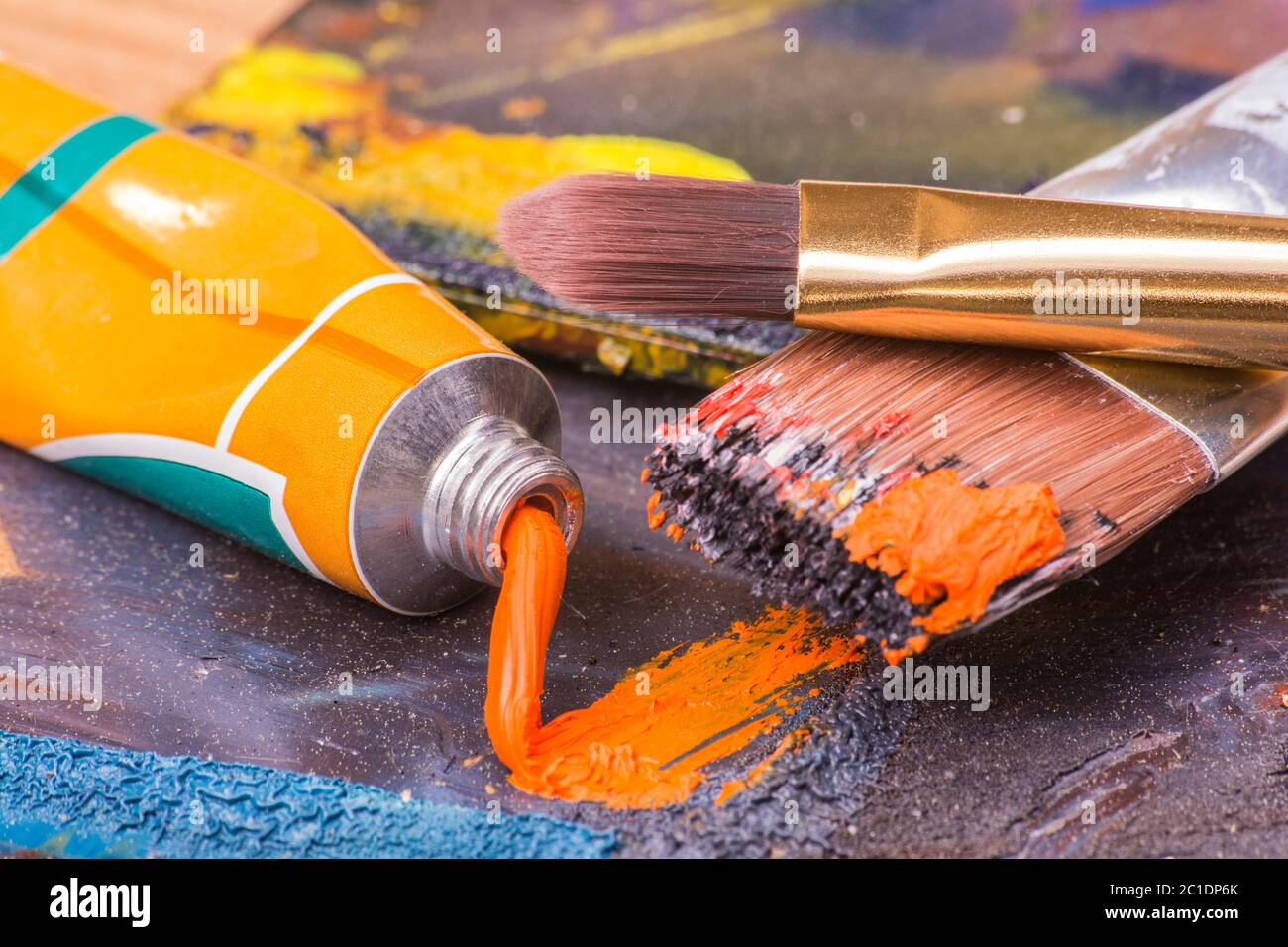 brushes and color Stock Photo - Alamy