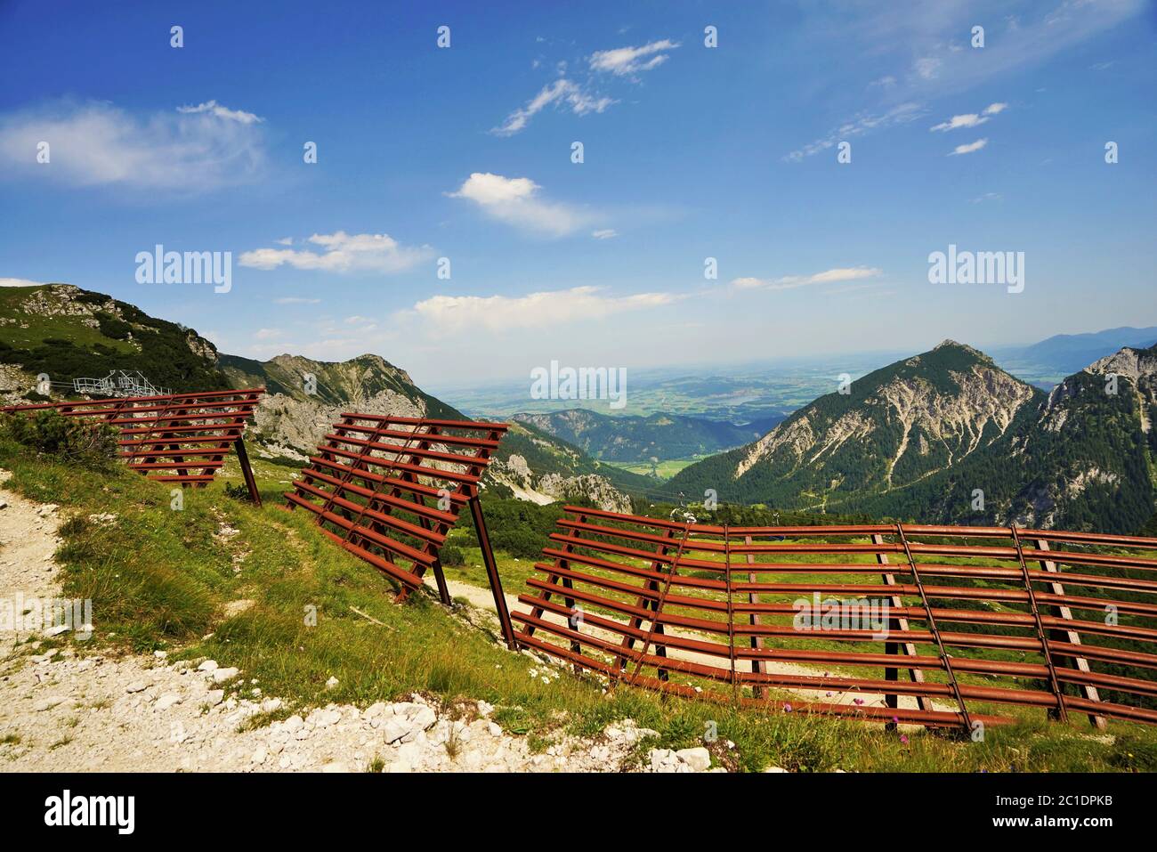 Avalanche fence in the Tyrolean Alps Stock Photo - Alamy