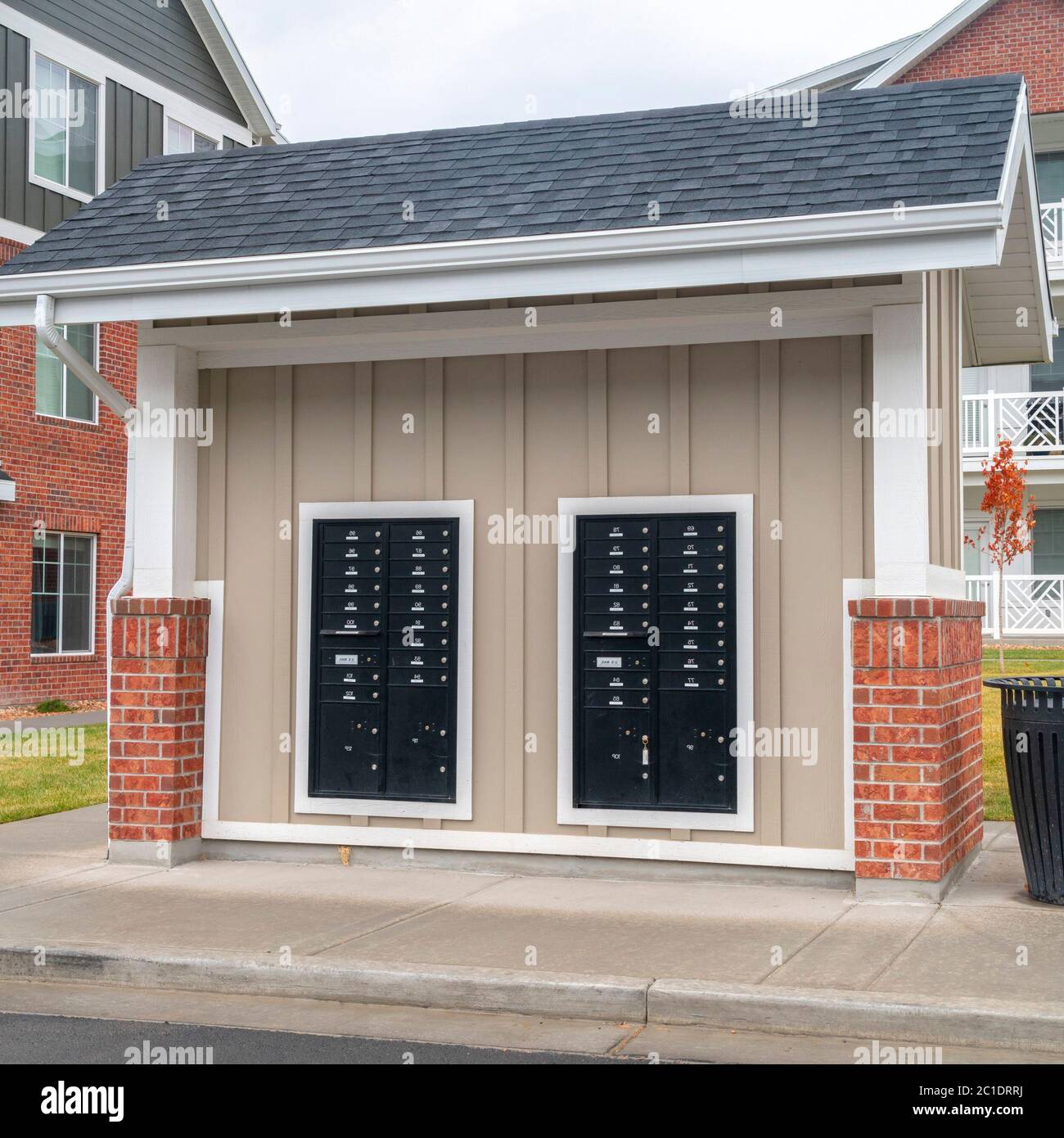 Square frame Equipment building in the street of American town Stock ...