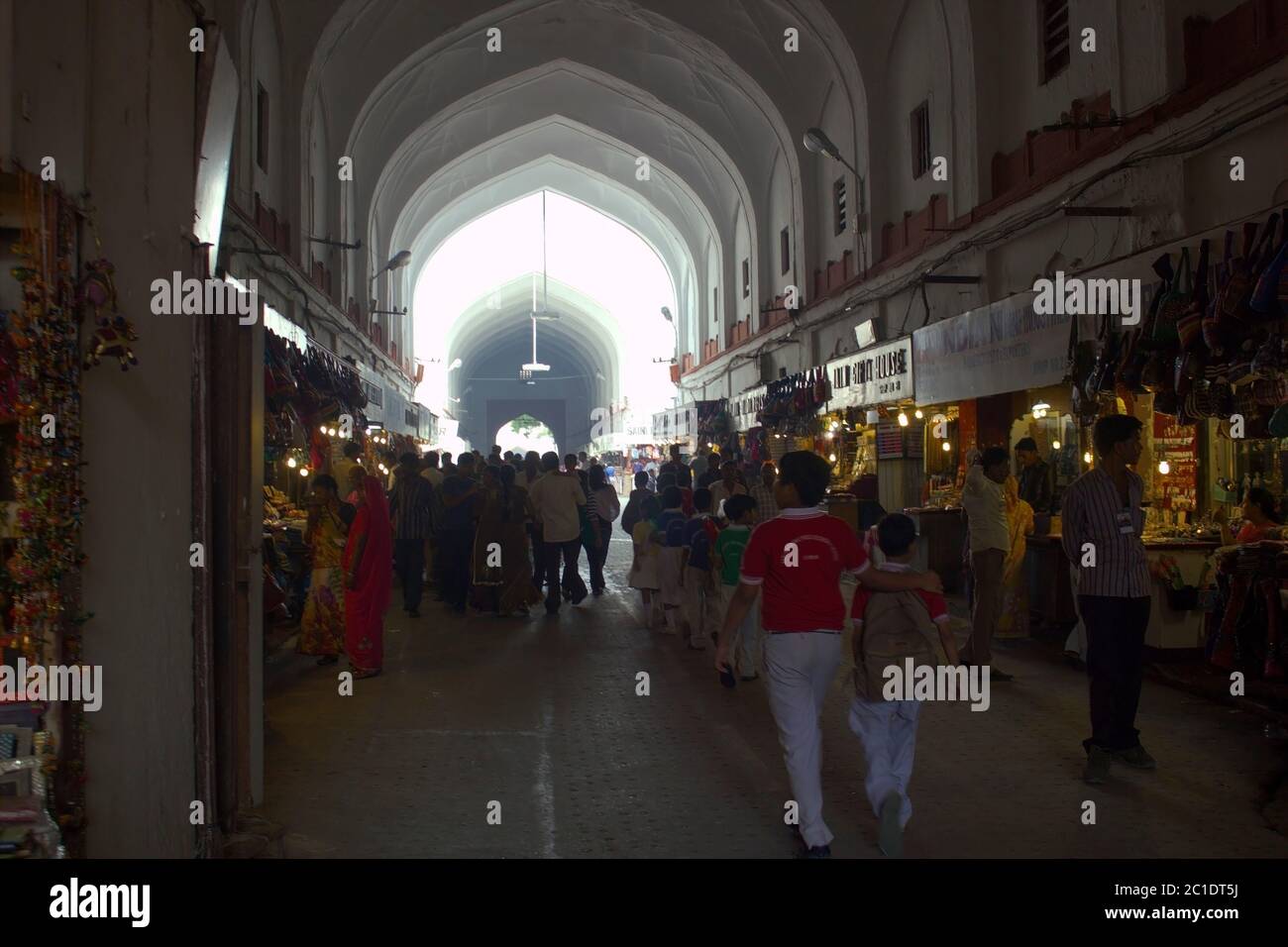 commercial souvenir shopping inside Red Fort of a muslim archiecture ...