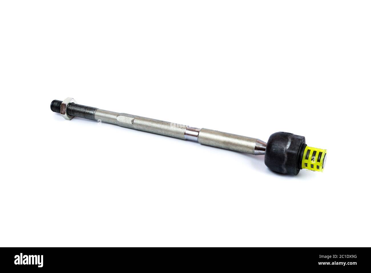 steering rod with cap for threading on an isolated white background ...