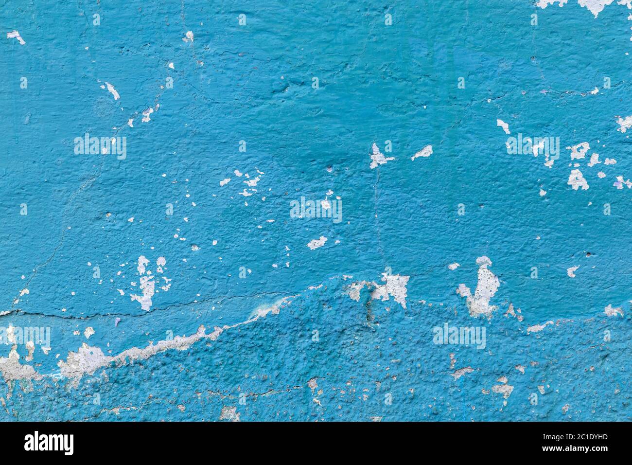 Old concrete blue painted wall with bumps and drips. Abstract ...