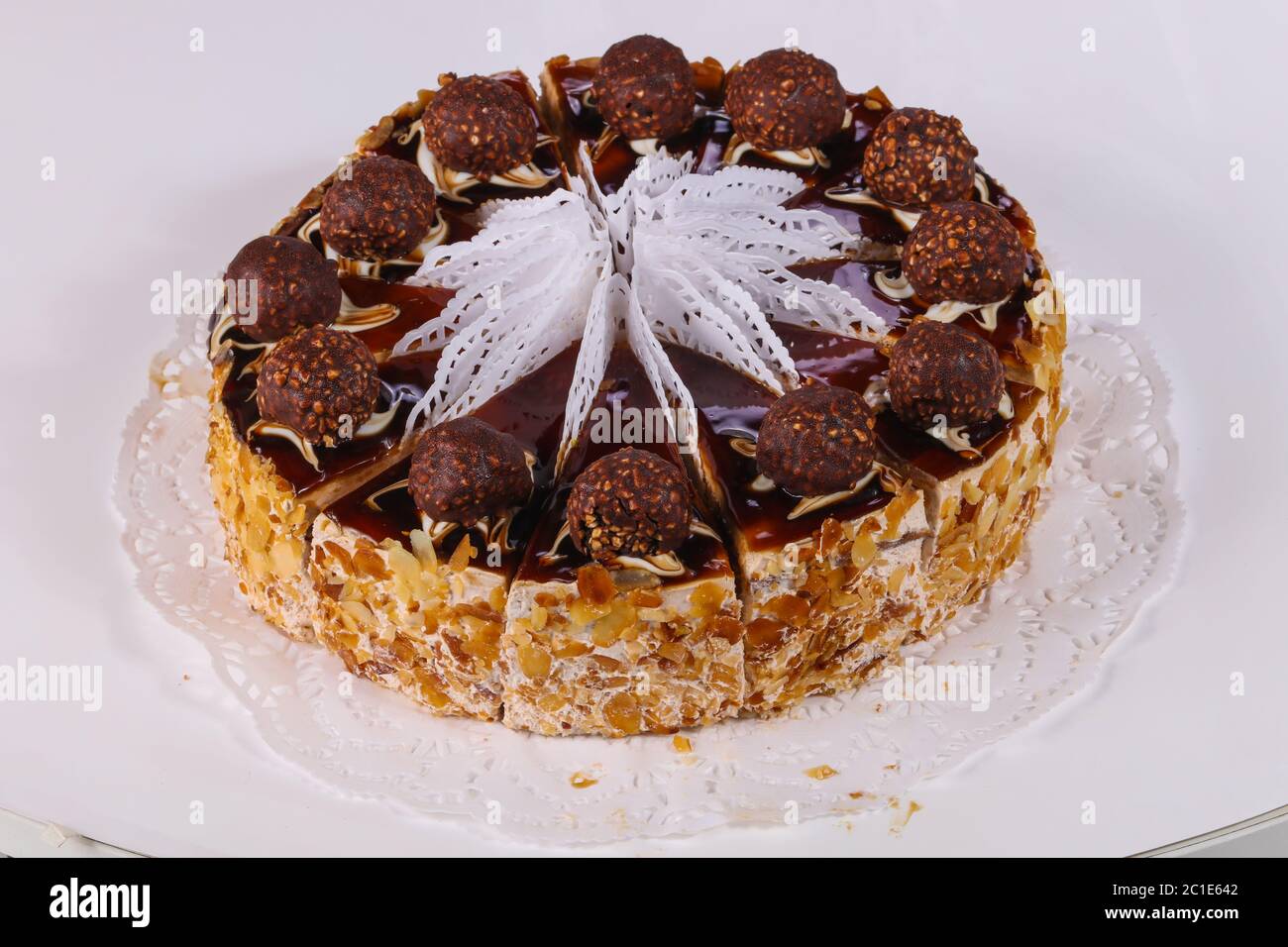 Delicous Cake chocolate with cream Stock Photo - Alamy