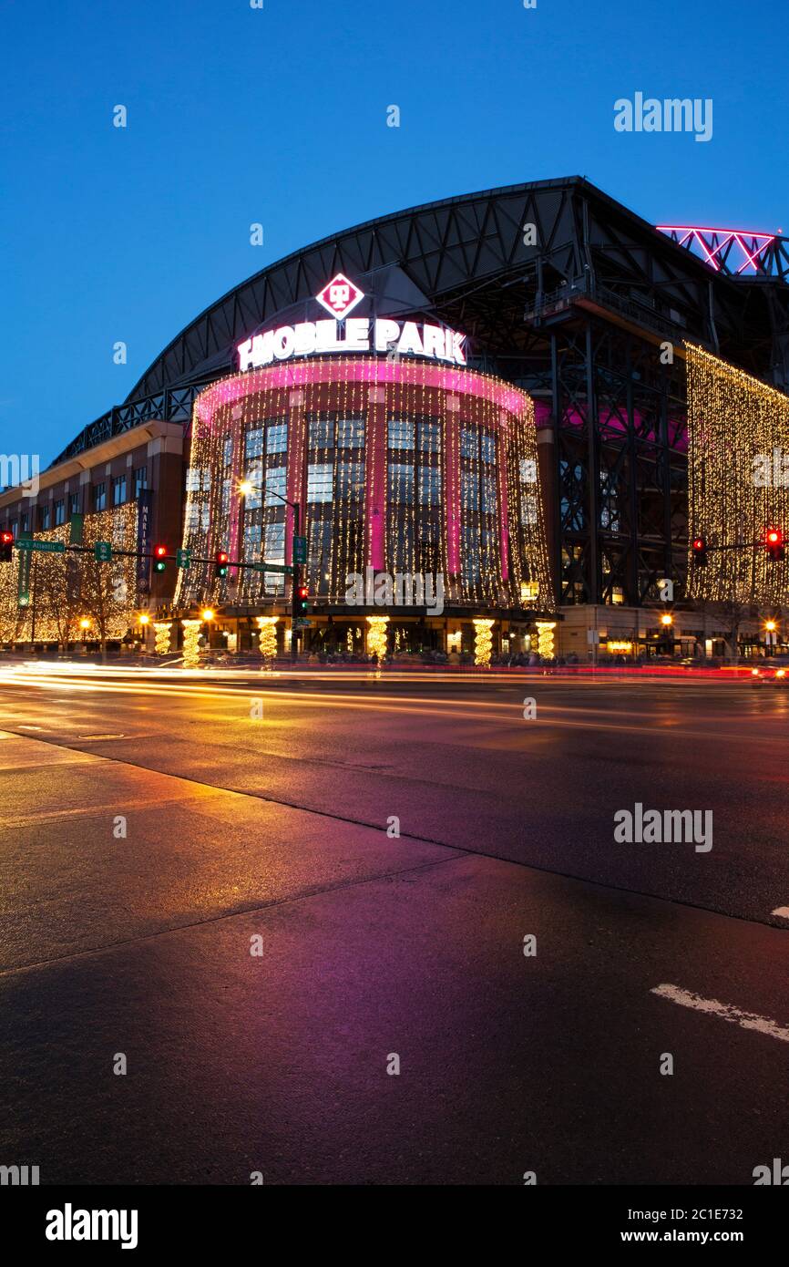 WA16779-00...WASHINGTON - T-Mobile Park, a baseball stadium, decorated ...
