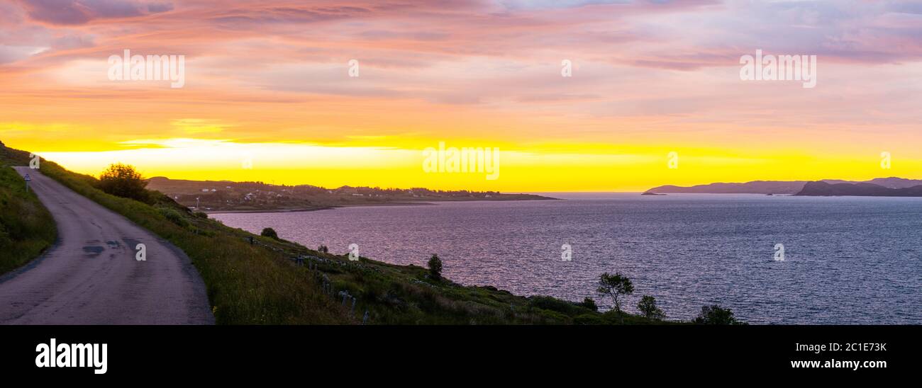 Sunset across Loch Ewe from the southern side, by the B8057, Wester ...