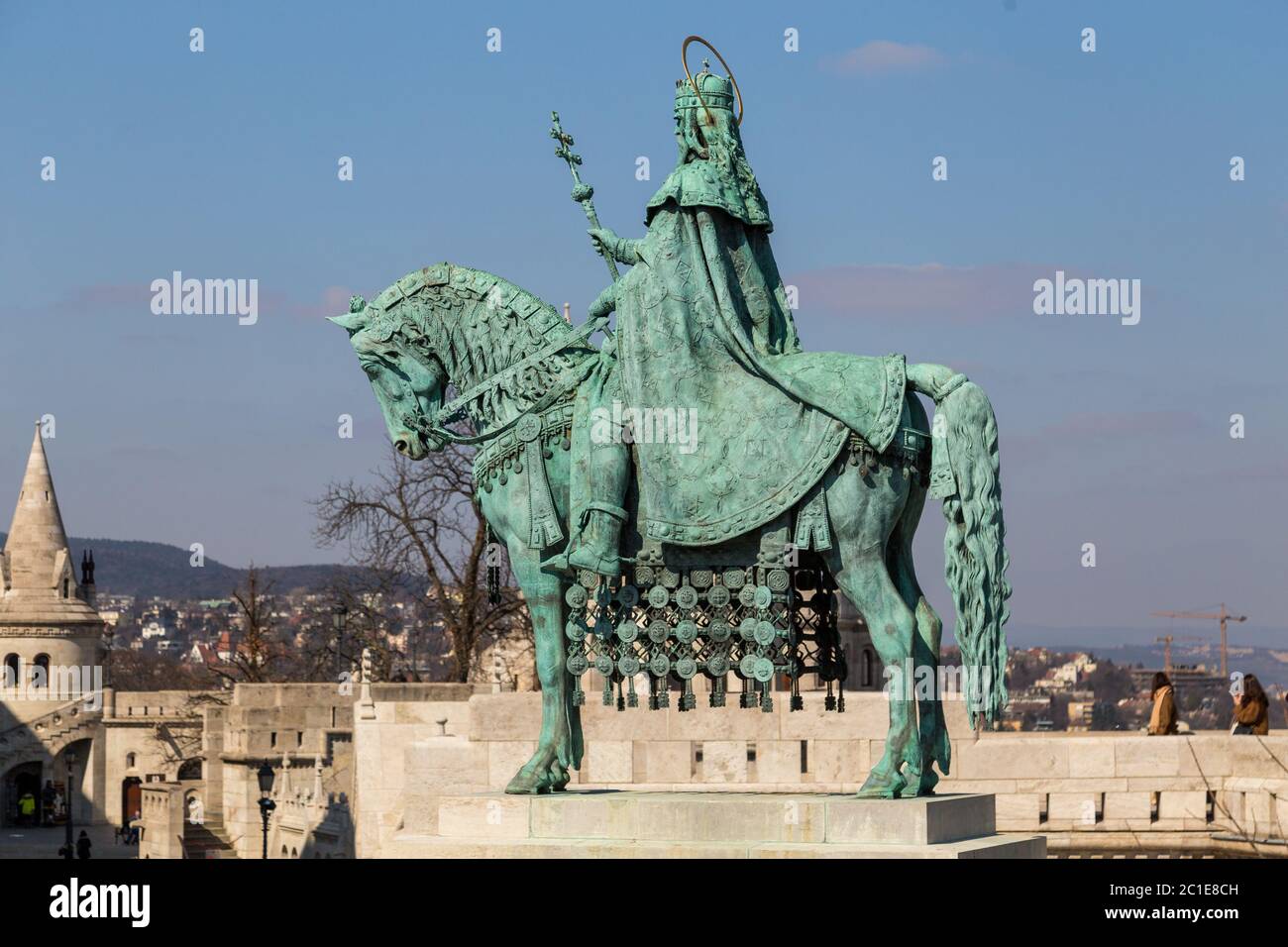 Mounted statue of Saint Stephen I, aka Szent Istvan kiraly - the first ...