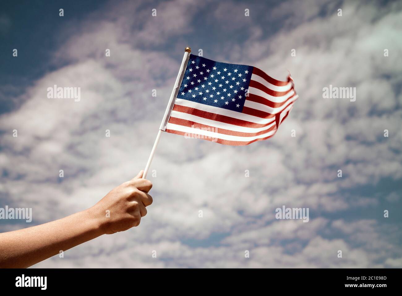 Child waving US flag Stock Photo - Alamy
