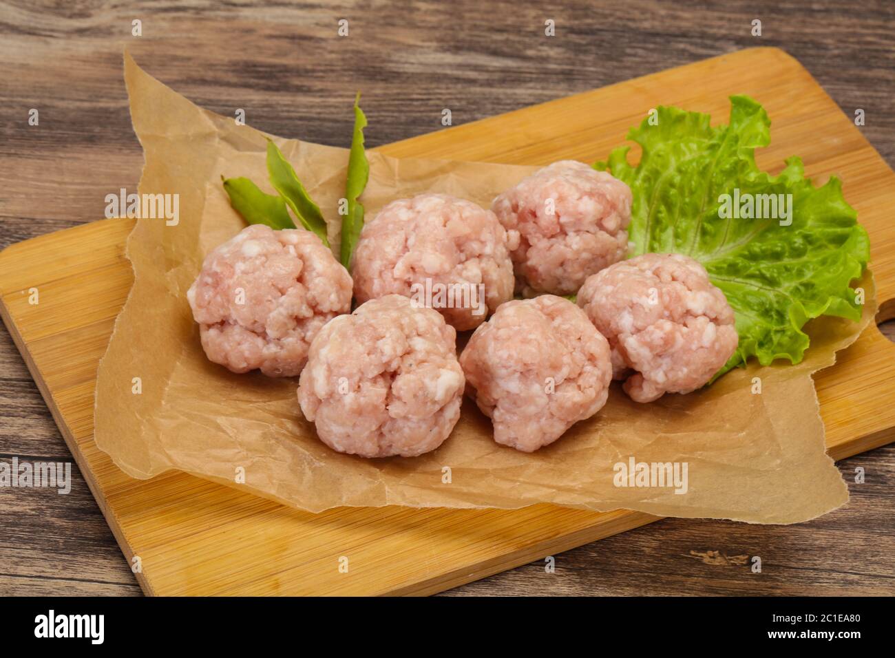 Homemade raw pork minced meatball ready for cooking Stock Photo - Alamy