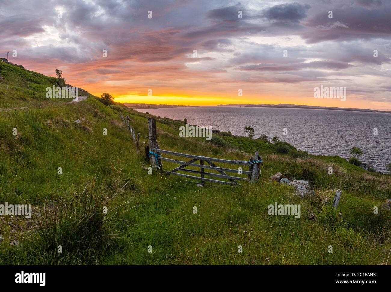 Sunset across Loch Ewe from the southern side, by the B8057, Wester ...