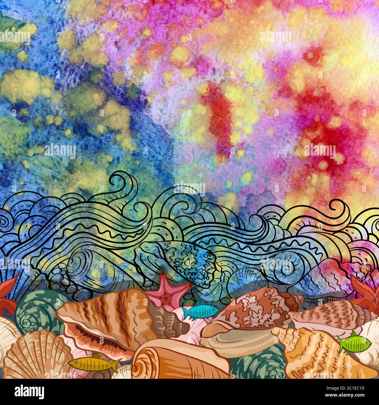 Sea Exotic Pattern Stock Photo - Alamy