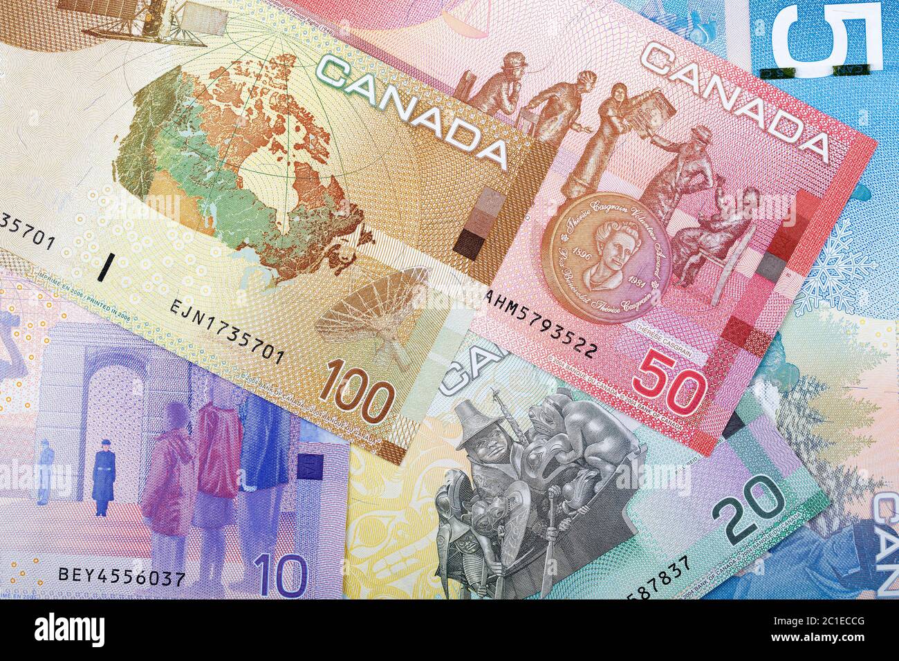 Canadian Dollars - reverse side, a background Stock Photo - Alamy