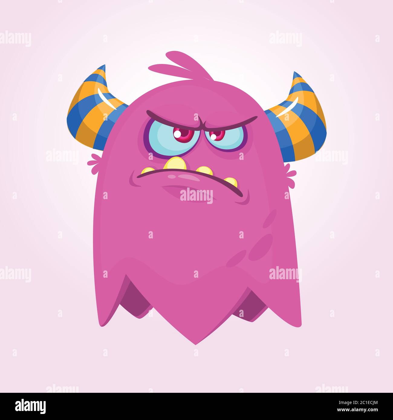 Angry cartoon monster. Angry flying monster emotion. Halloween vector ...