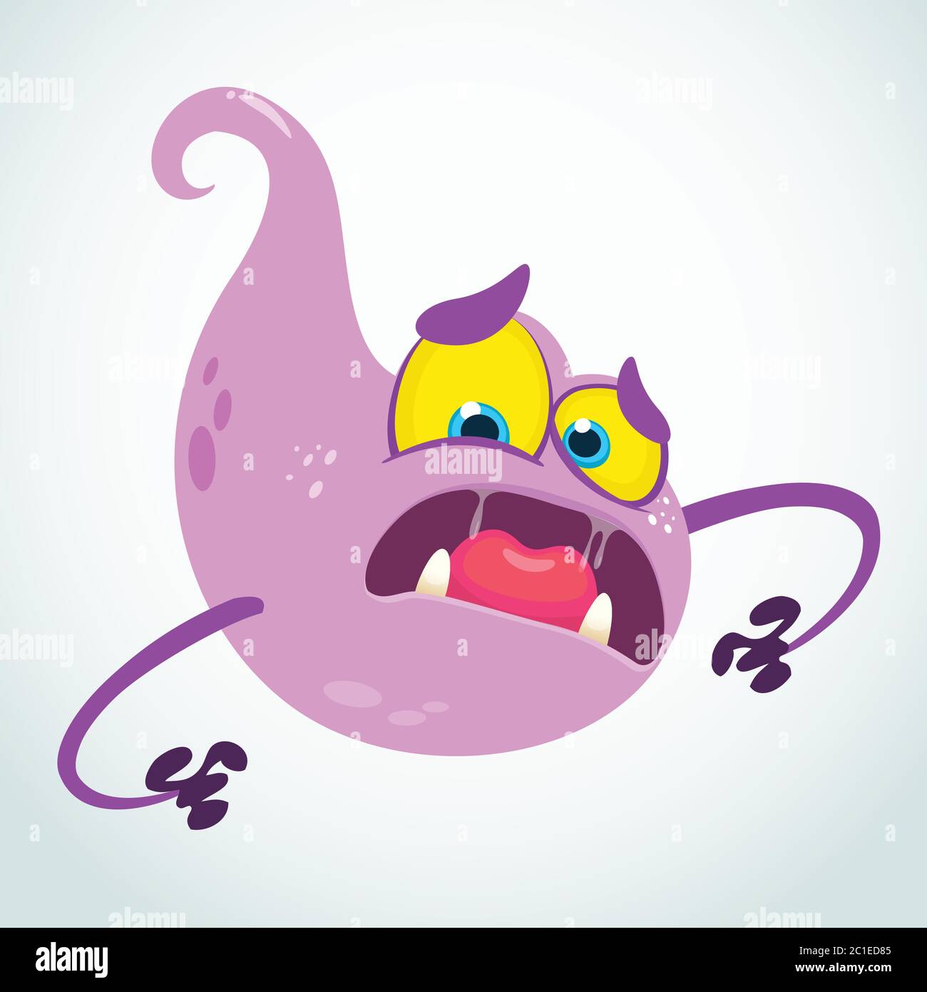 Scared cartoon flying monster blob. Halloween vector illustration Stock ...