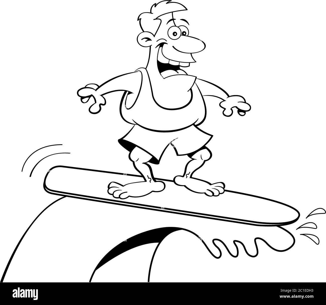 Black And White Surfer Clipart