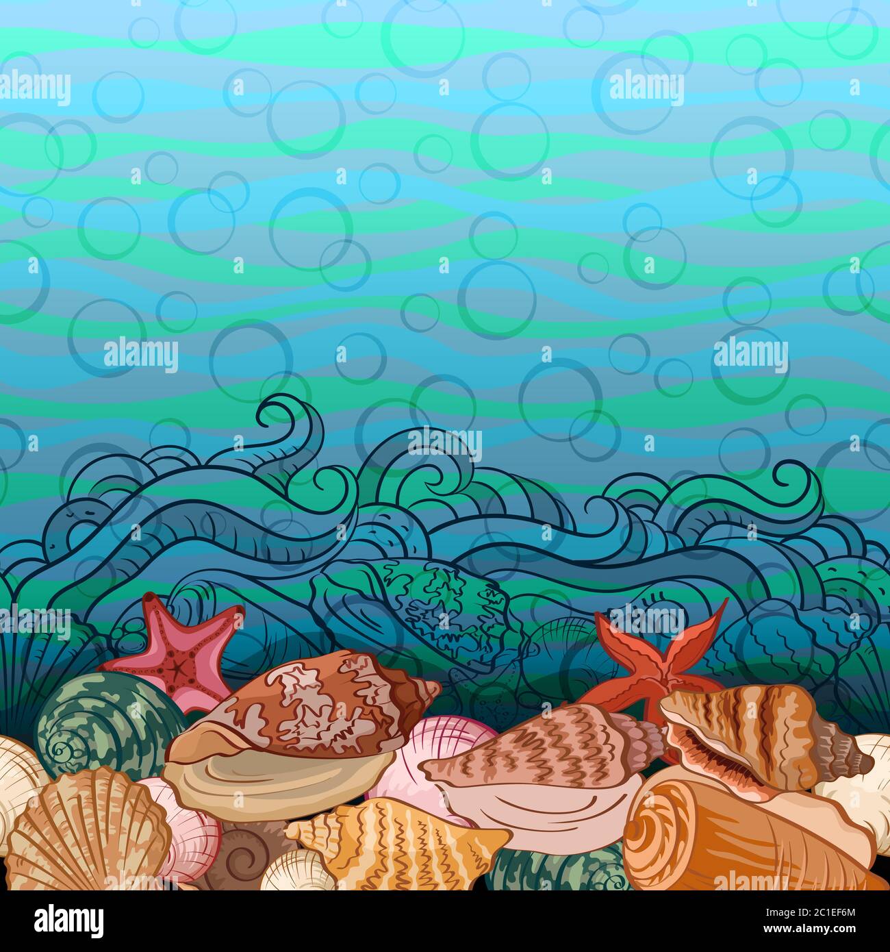 Green sea life pattern hi-res stock photography and images - Alamy