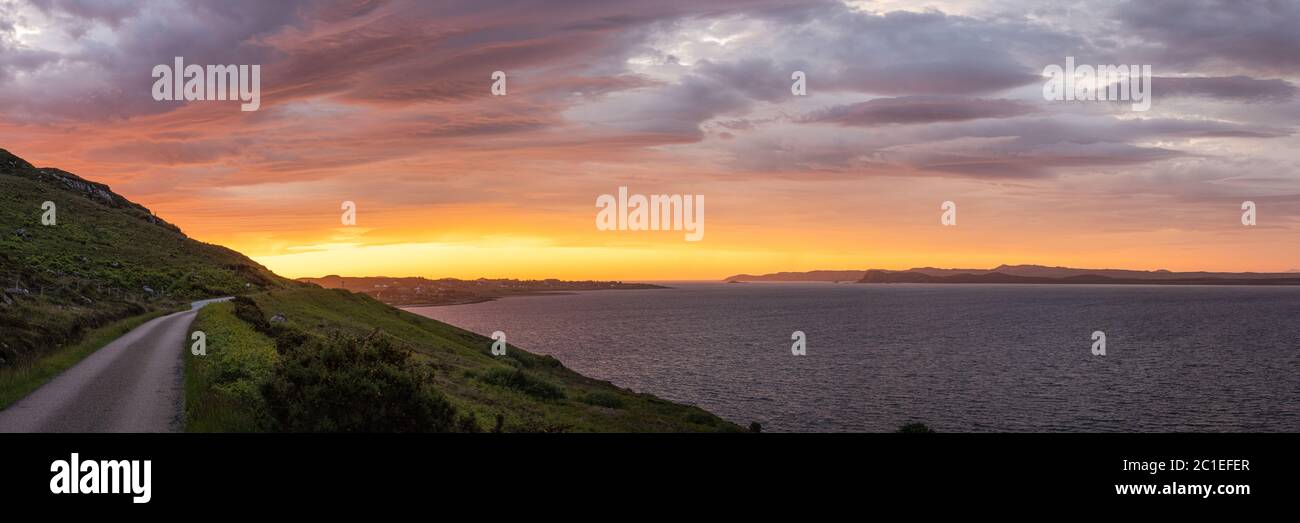 Sunset across Loch Ewe from the southern side, by the B8057, Wester ...
