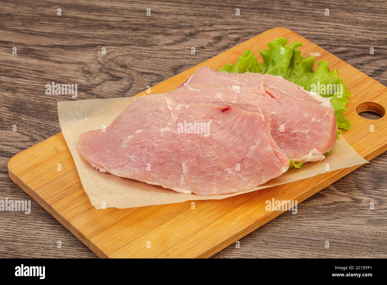 Raw pork steak ready for cooking Stock Photo - Alamy