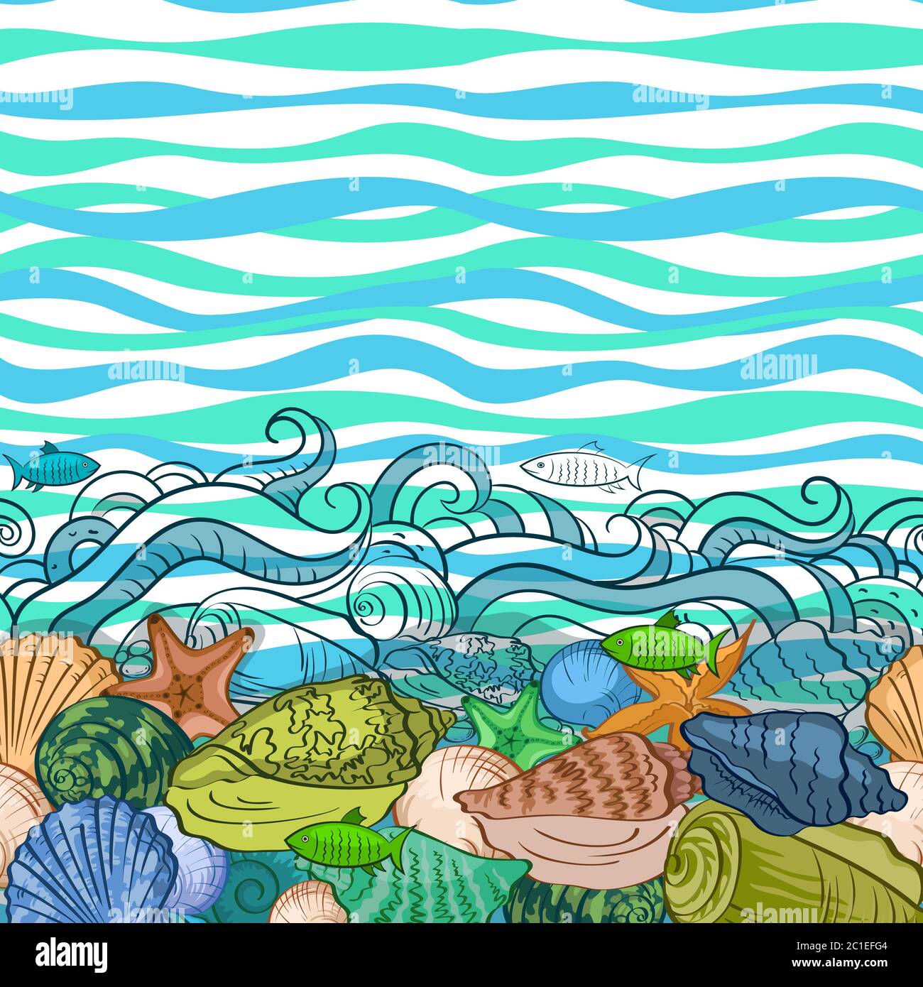 Green sea life pattern hi-res stock photography and images - Alamy