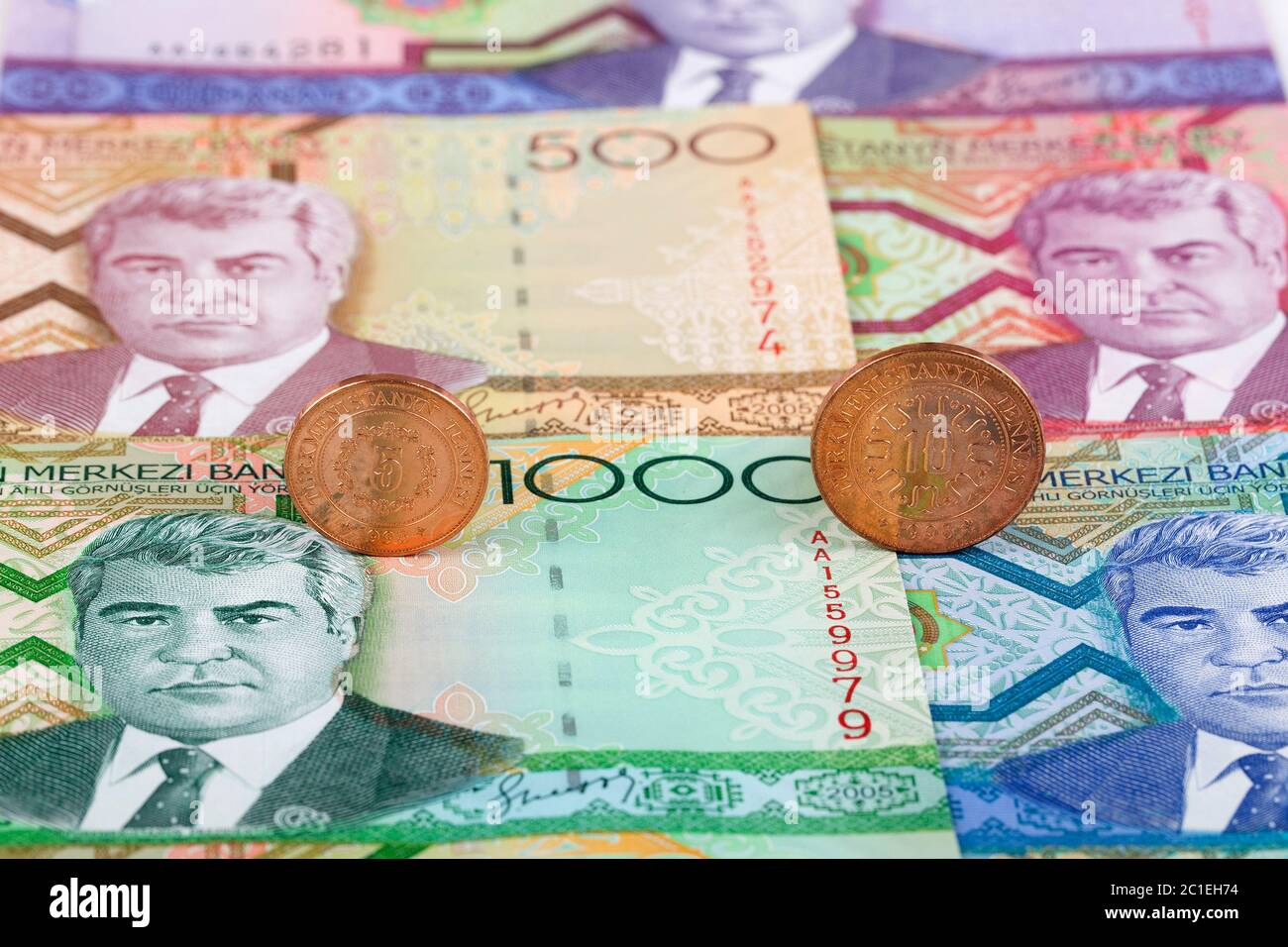Turkmenistan Tenge coins Stock Photo - Alamy