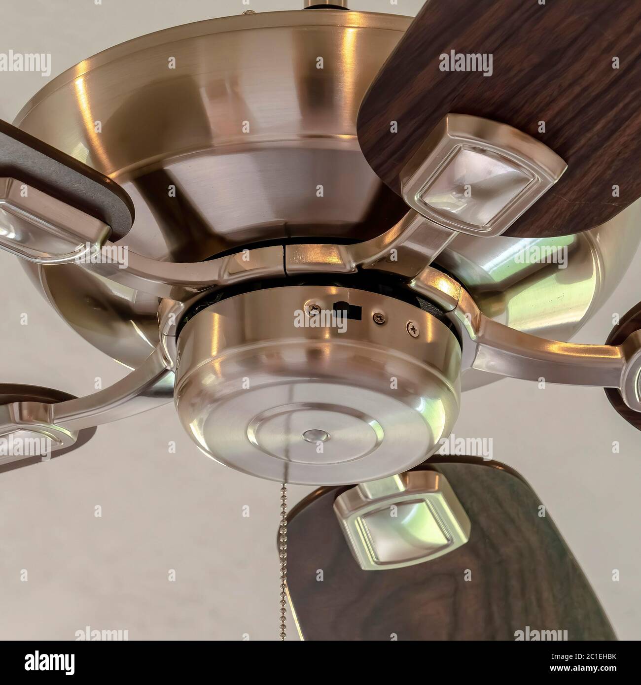 Square frame Standard ceiling fan with built in lights five blade ...